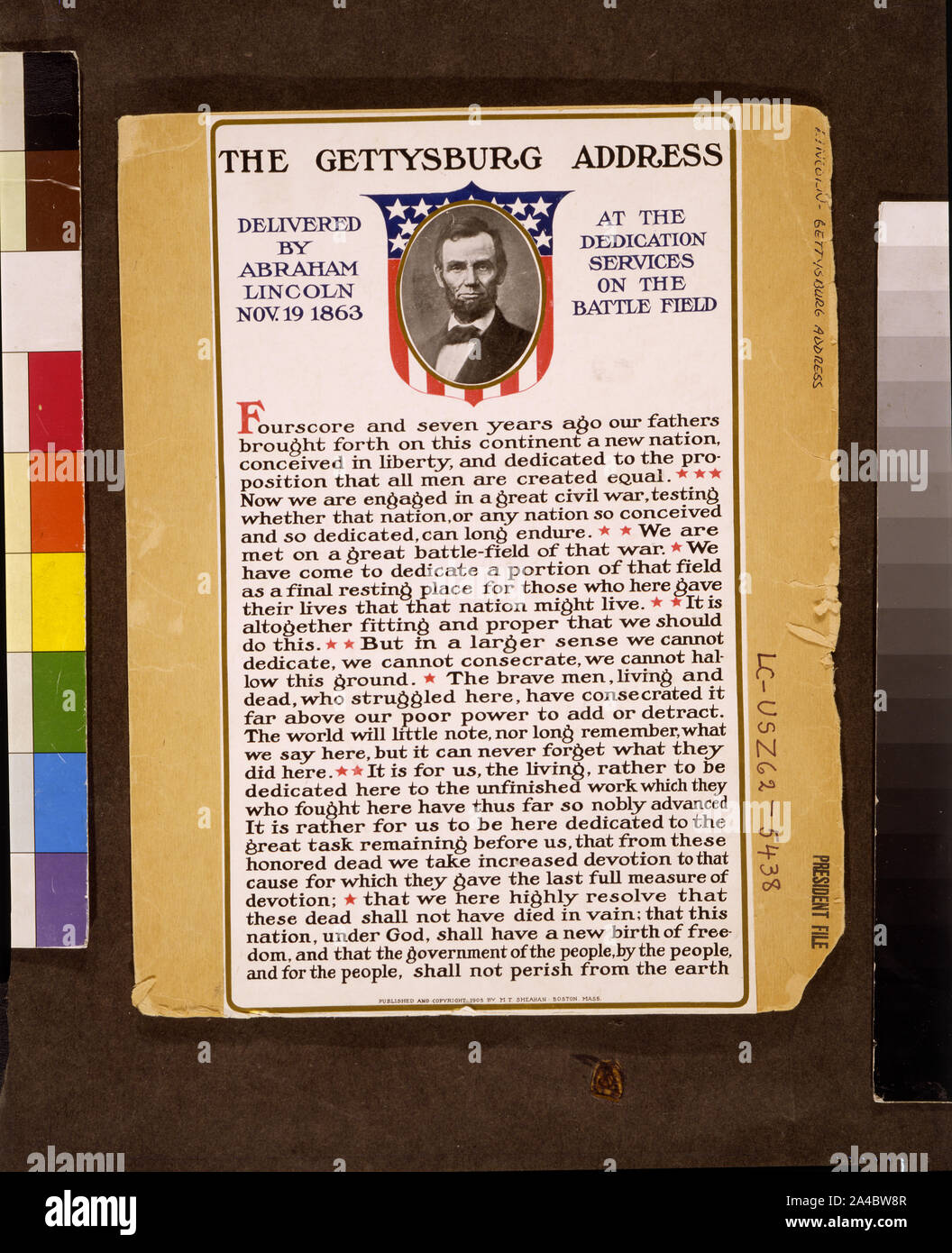The Gettysburg address delivered by Abraham Lincoln Nov. 19 1863 at the ...