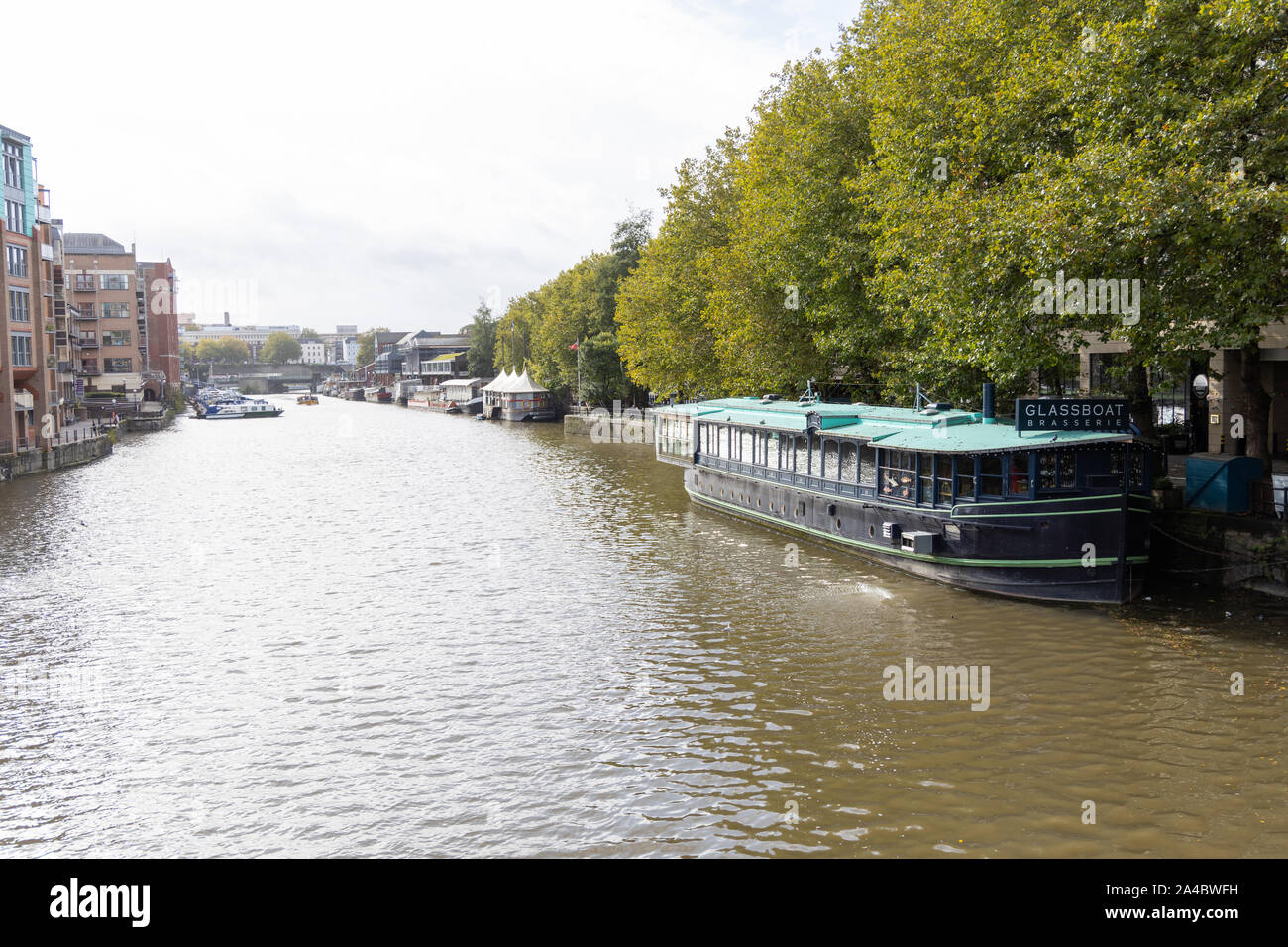 GlassBoat floating restaurant, Welshback, Bristol Harbour Stock Photo ...