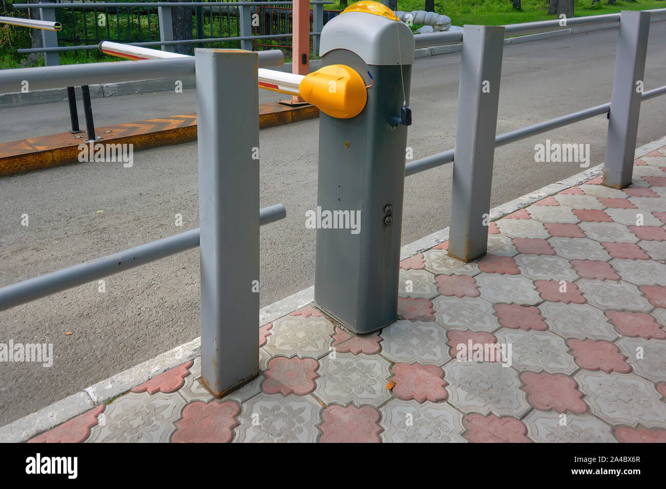 Close up Barrier Gate Automatic system for security. Automatic entry ...