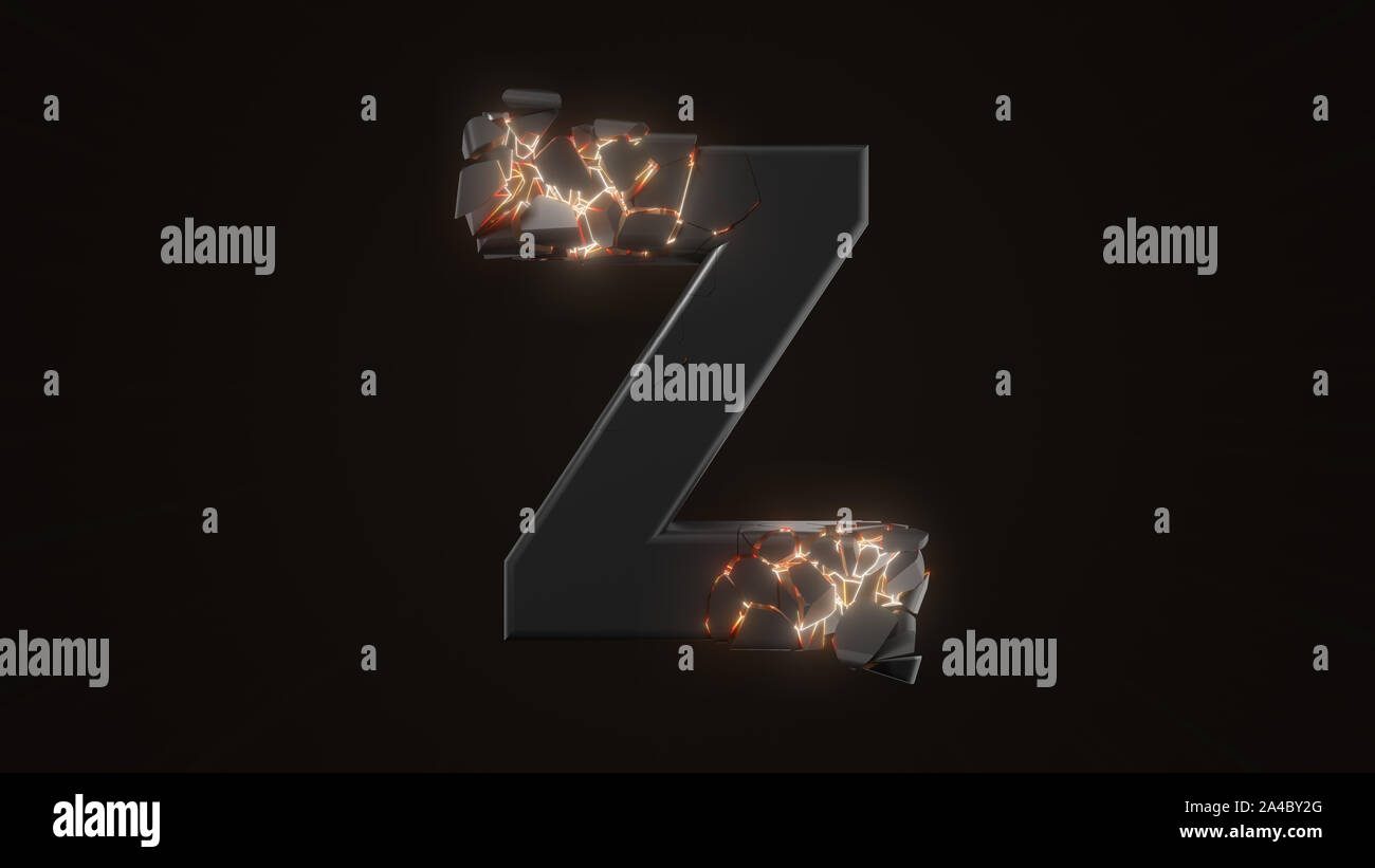 strangely cracked Z letter. technological and mystical look with ...