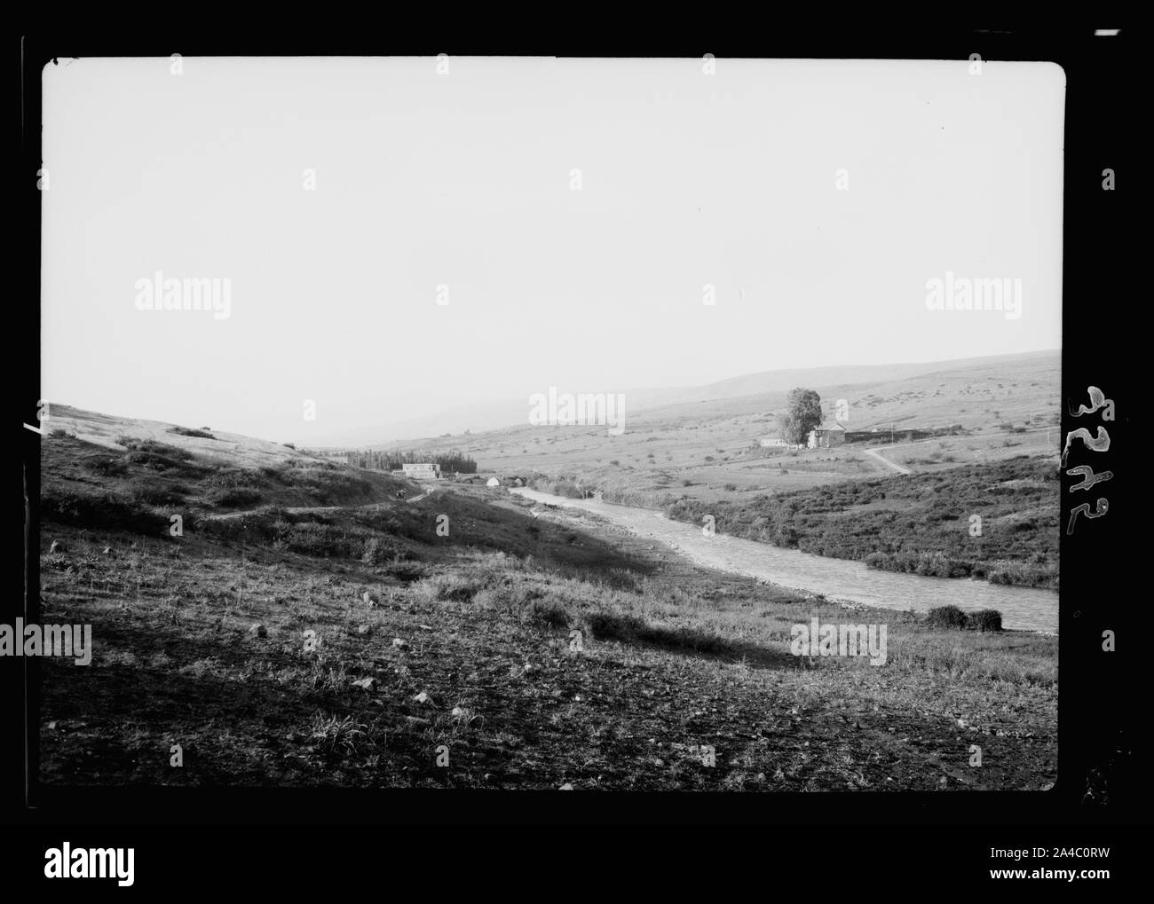 The Jordan Valley north of Lake Galilee. Jordan at Jisr Benat Yacoub ...