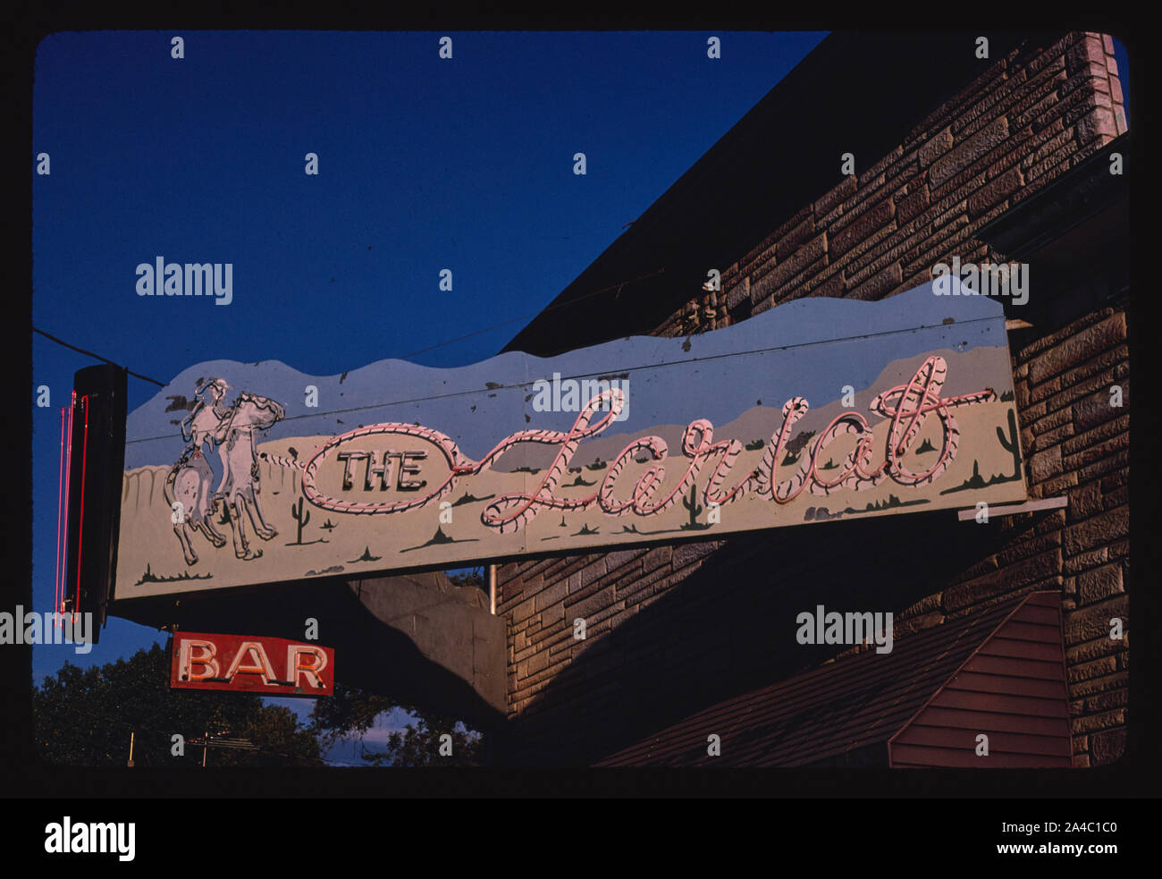 The Lariat Bar sign, Jackson, Nebraska Stock Photo - Alamy