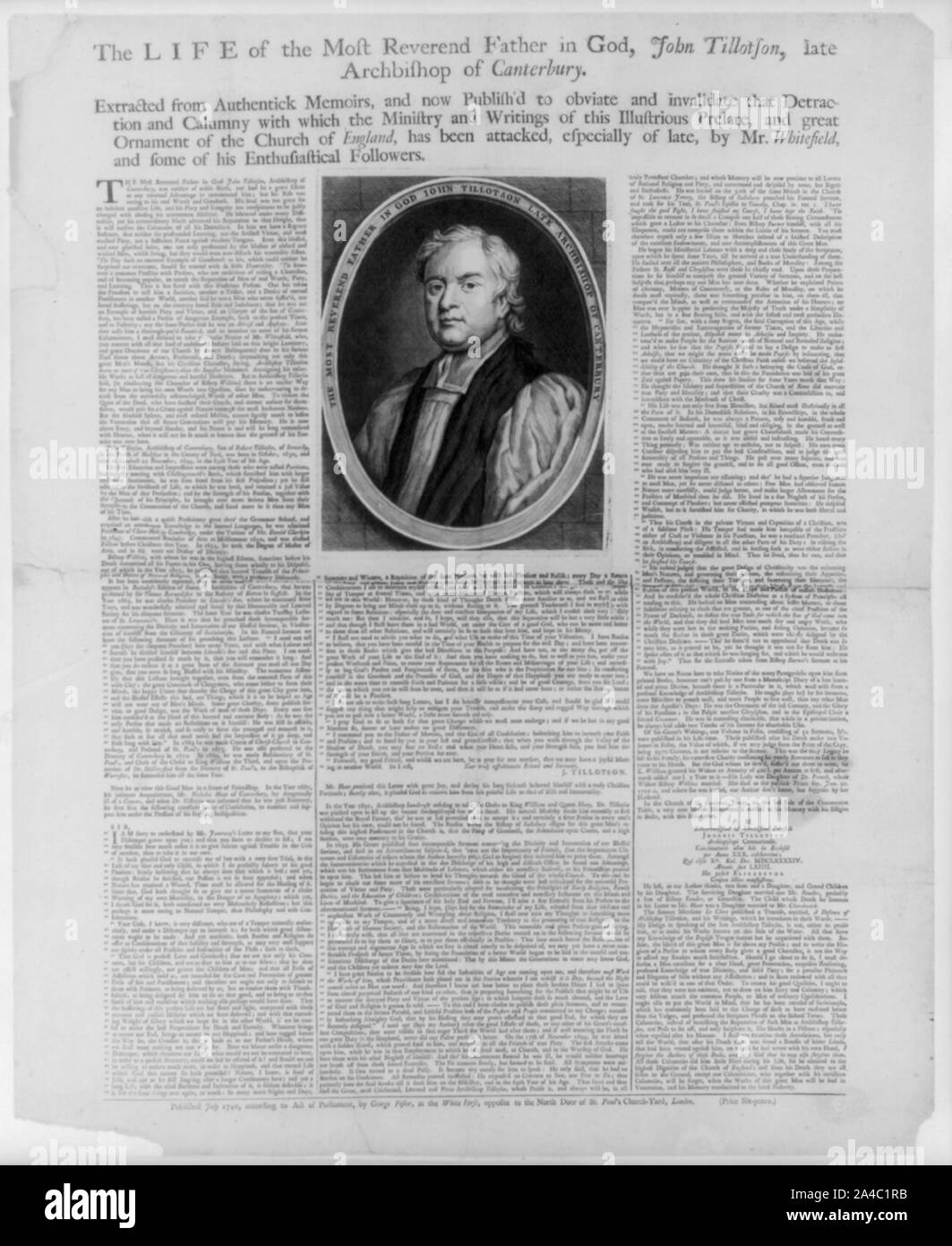 The Life of the Most Reverend Father in God, John Tillotson, late ...