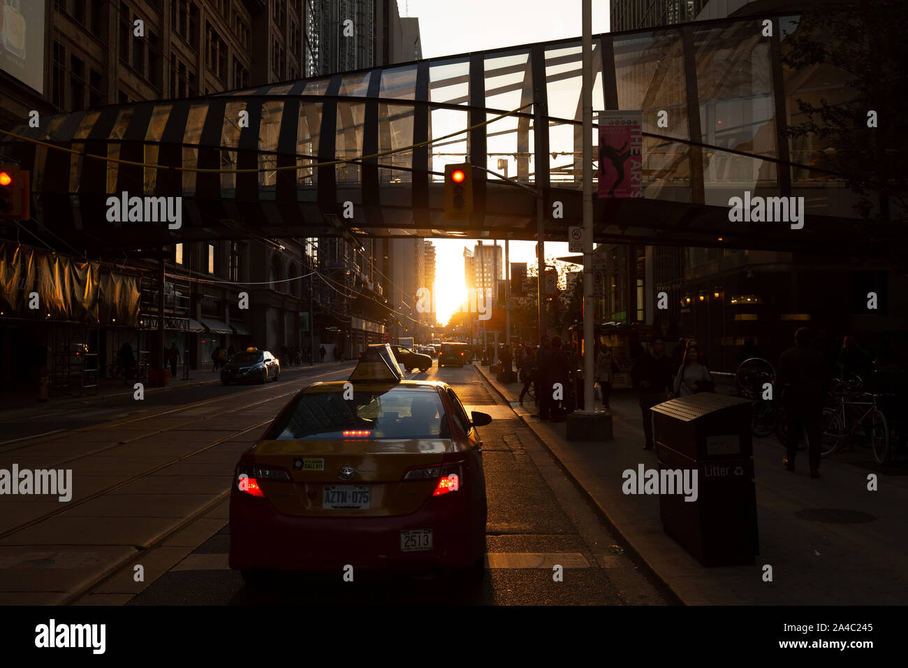 Toronto, Canada-July 20, 2019: Taxi in Toronto downtown servicing ...