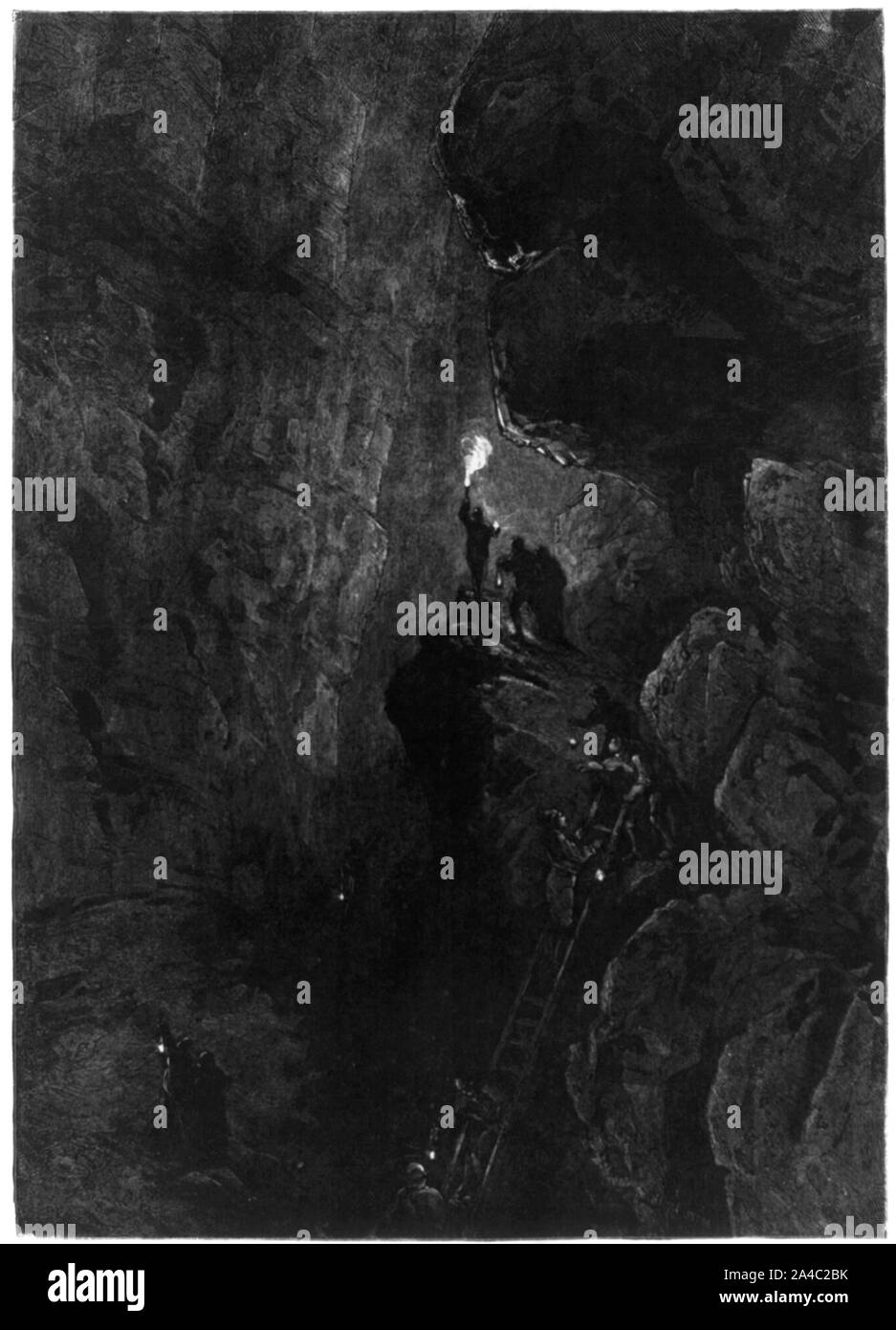 The Mammoth Dome in Mammoth Cave, Kentucky (full page illus. of men ...