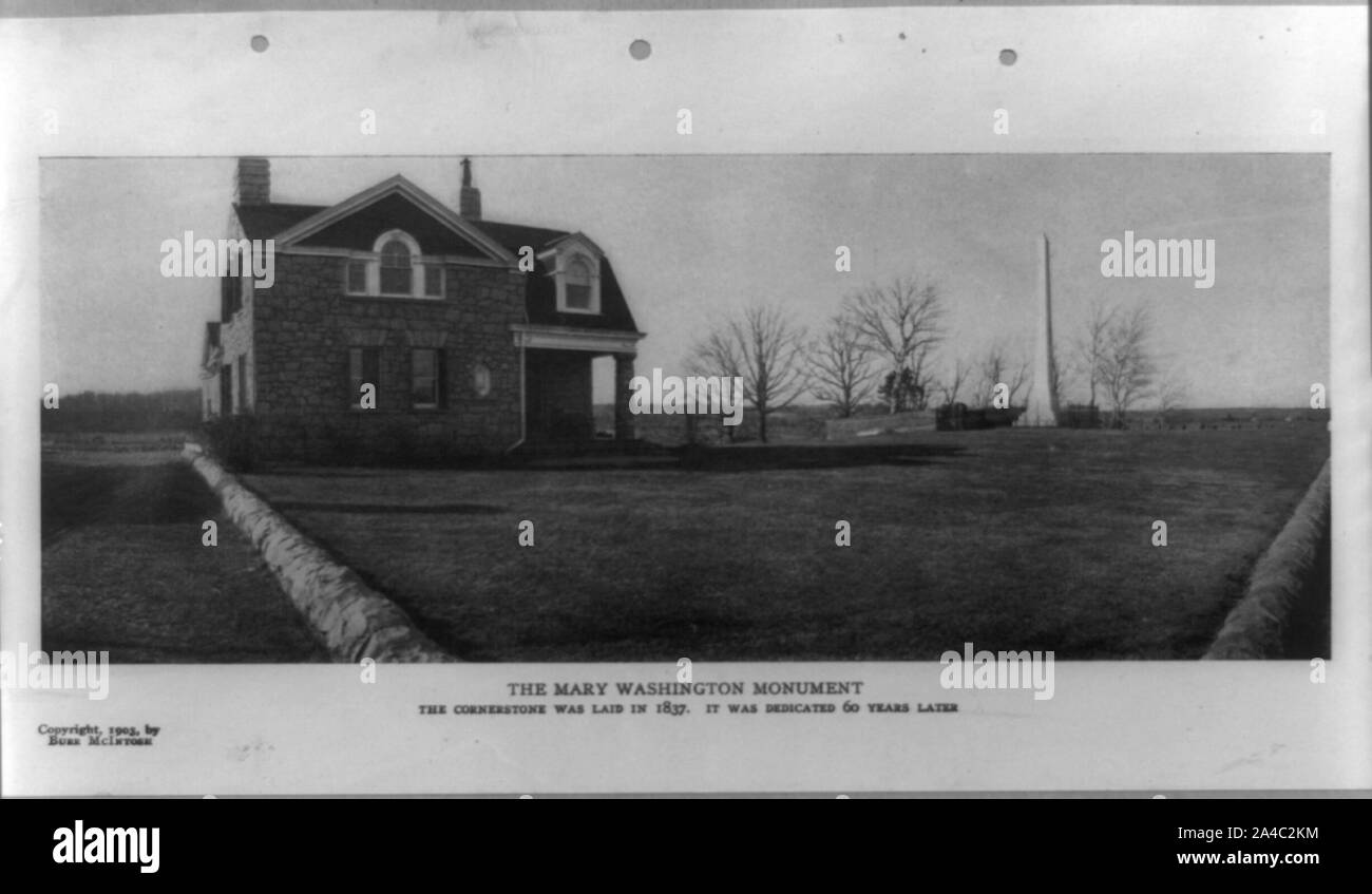 The Mary Washington Monument, the cornerstone was laid in 1837. It was ...