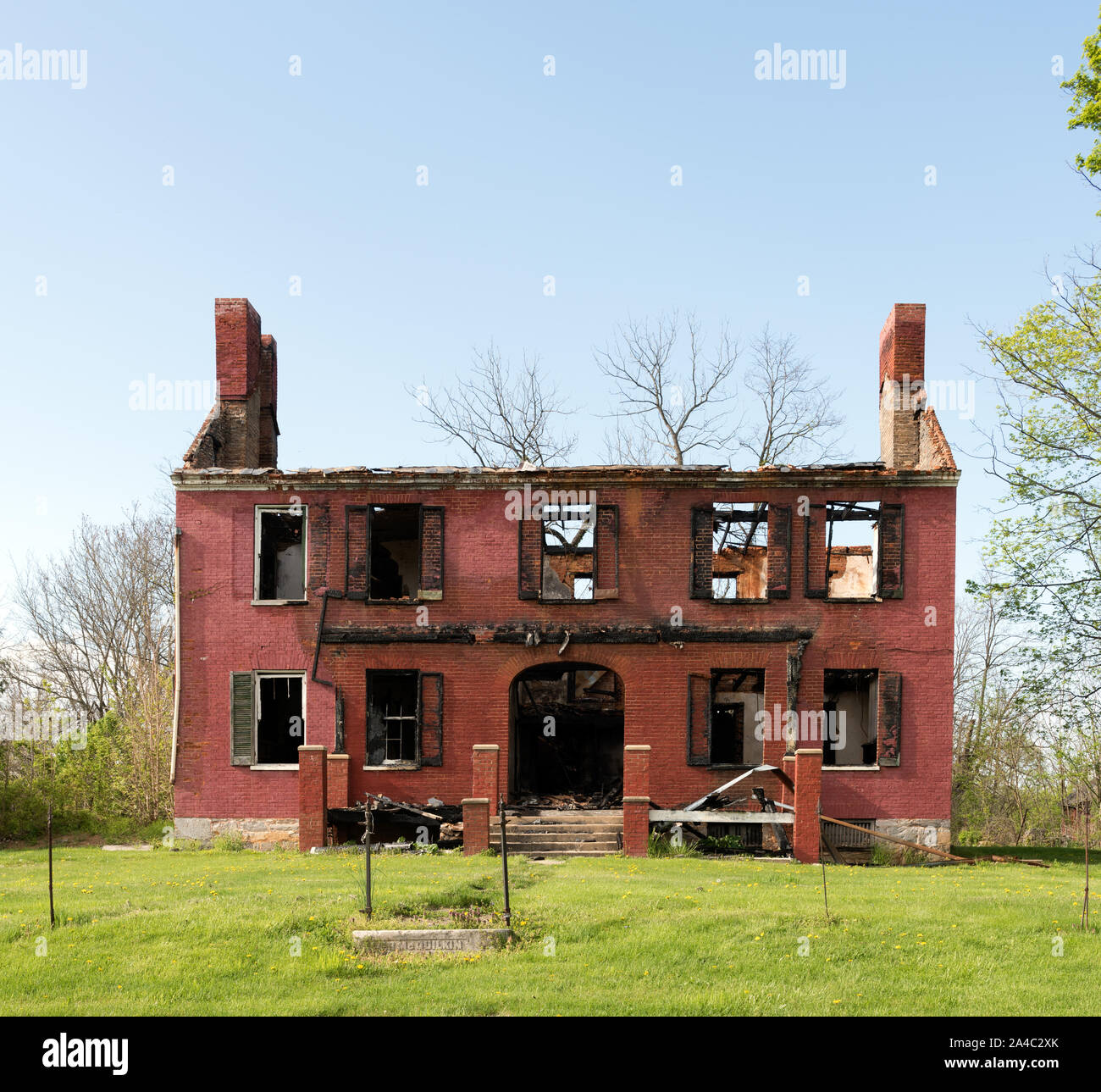 The McQuilken House, destroyed by fire, outside Shepherdstown in ...
