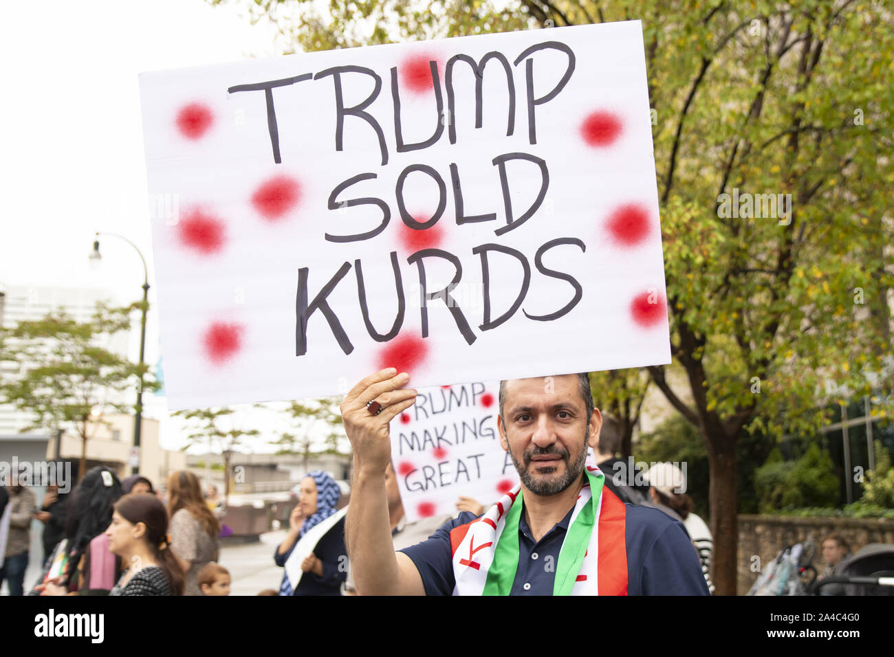 Atlanta, Georgia, USA. 13th Oct, 2019. Members of the Kurdish community ...