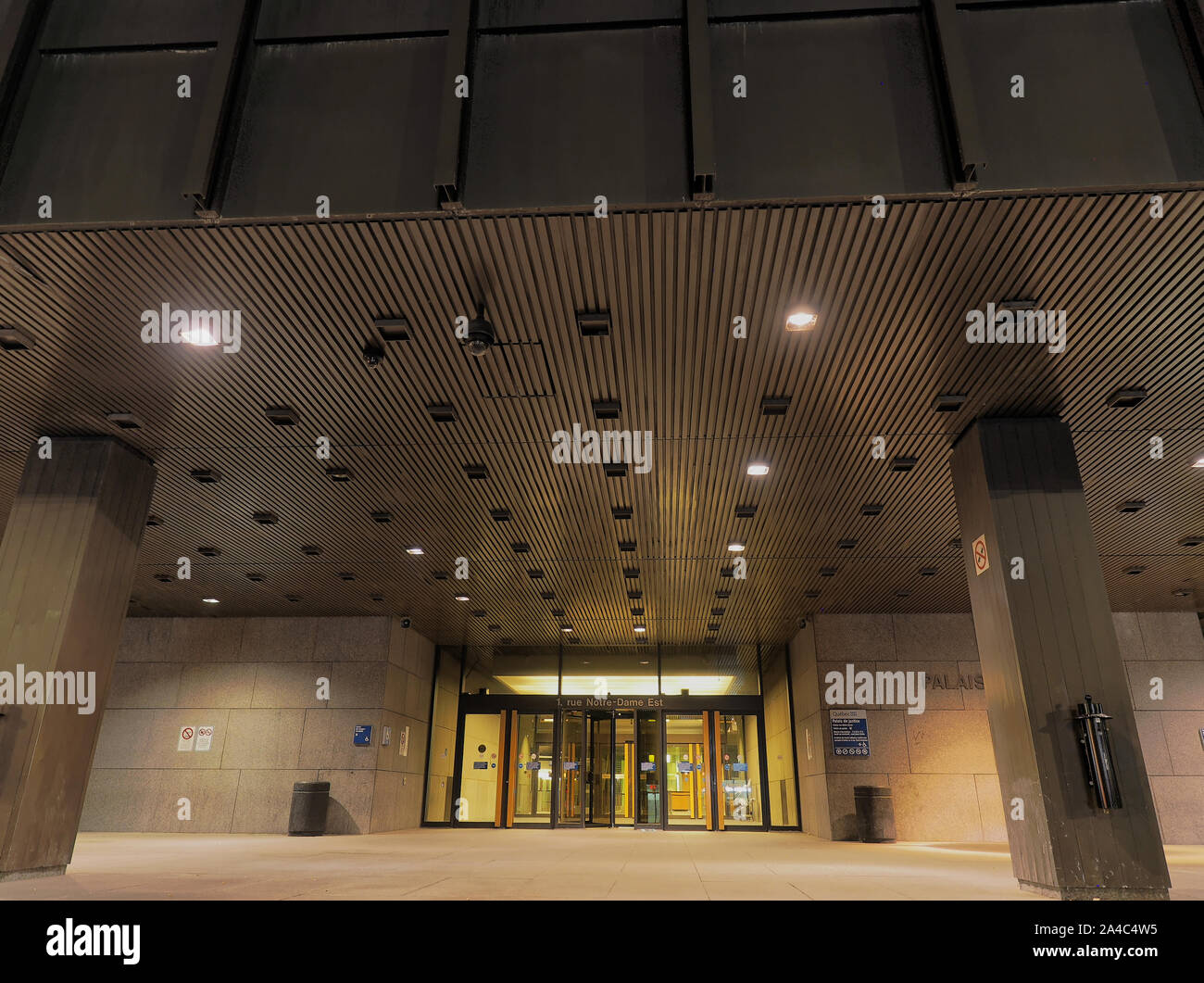 Quebec,Canada. Entrance to the Palais de justice courthouse in old ...