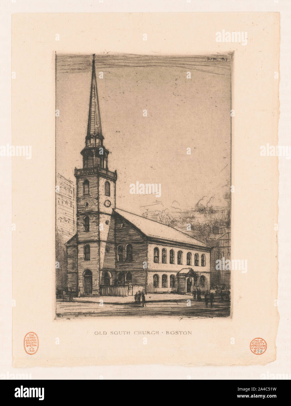 The Old South Church, Boston / D.S. ML 1917 Stock Photo - Alamy