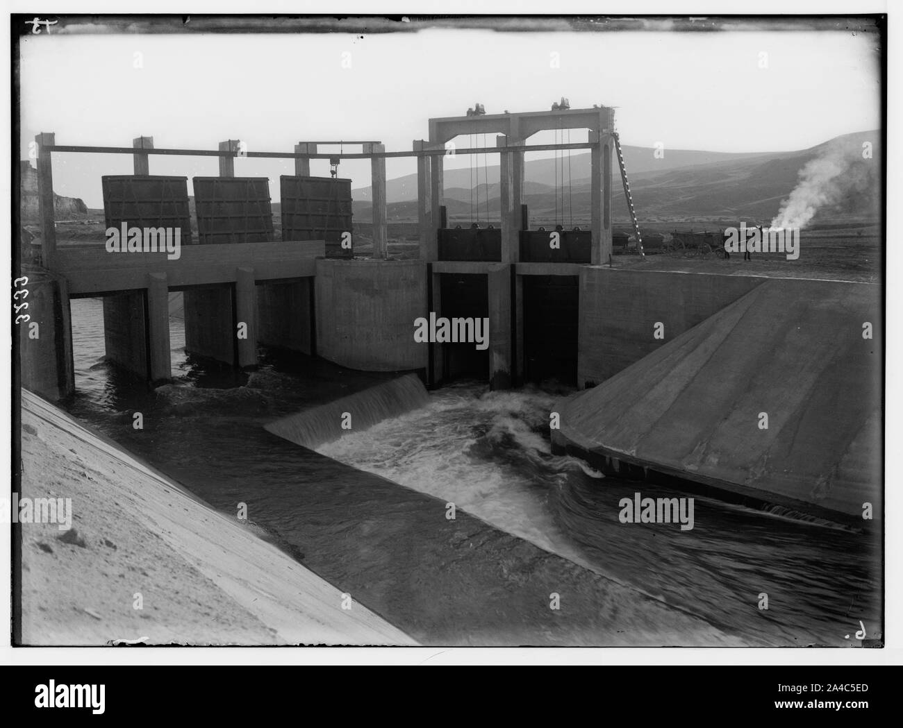 The Palestine Electric Corporation power plant. The P.E.C. sluice gates ...