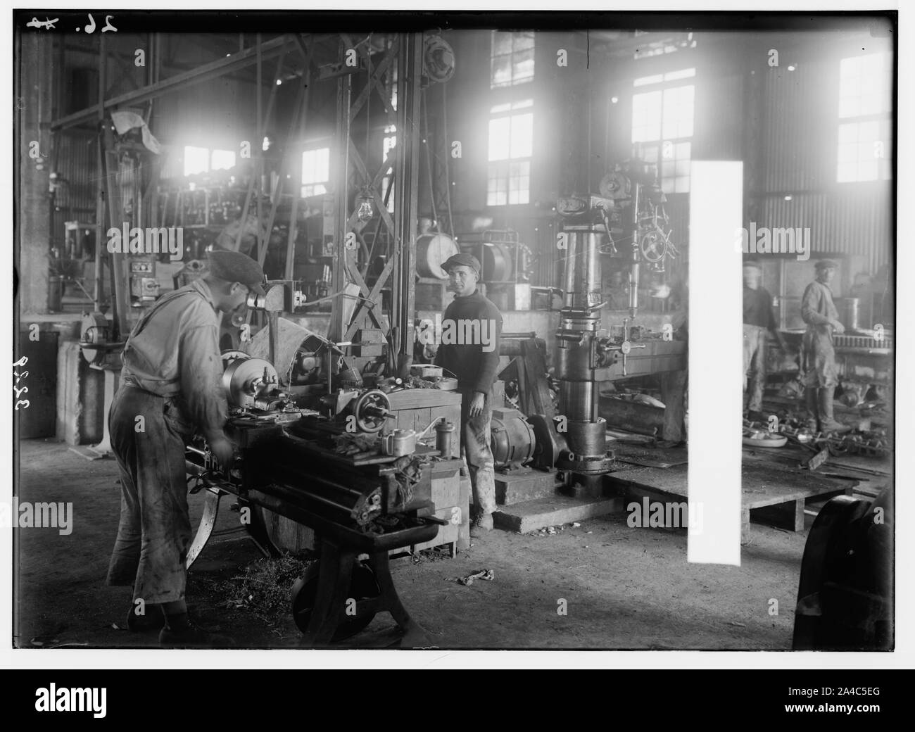 The Palestine Electric Corporation power plant. Machine shops showing ...
