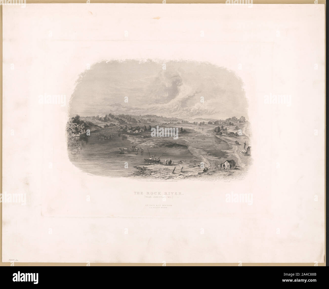 The Rock River (near Janesville, Wis.) / drawn by Momberger Stock Photo ...