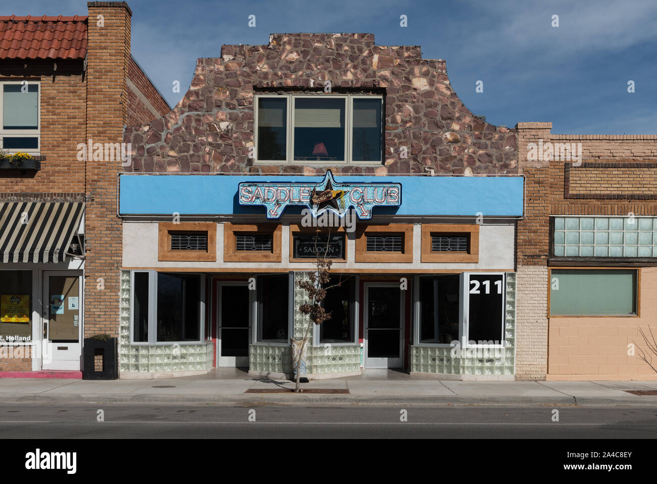 The Saddle Club tapas bar and restaurant in Alpine, Texas Stock Photo ...