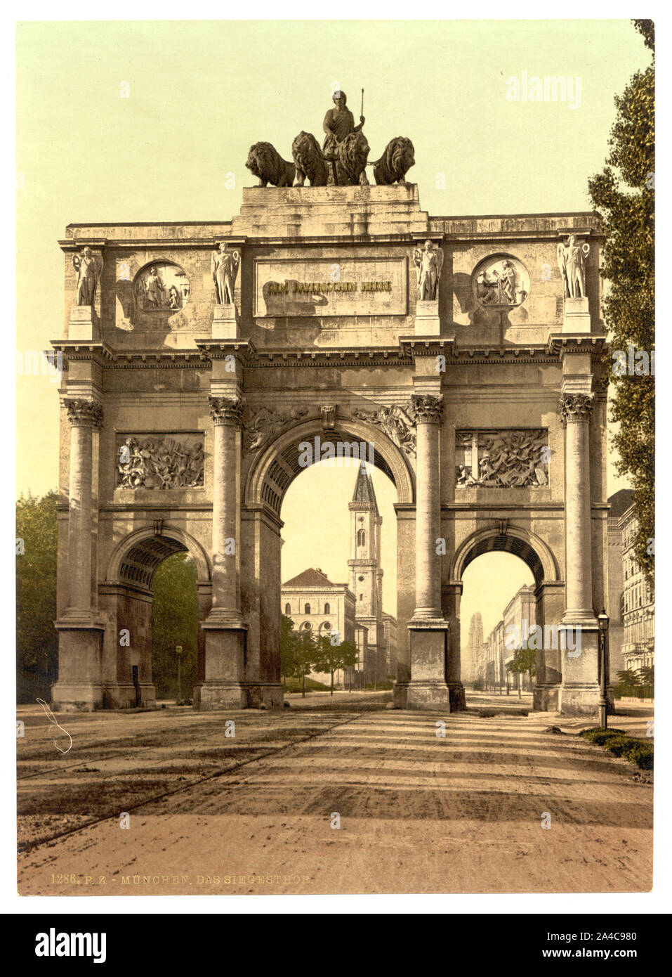 The Seigesthor (i.e. Siegestor) (Triumphal Arch), Munich, Bavaria ...