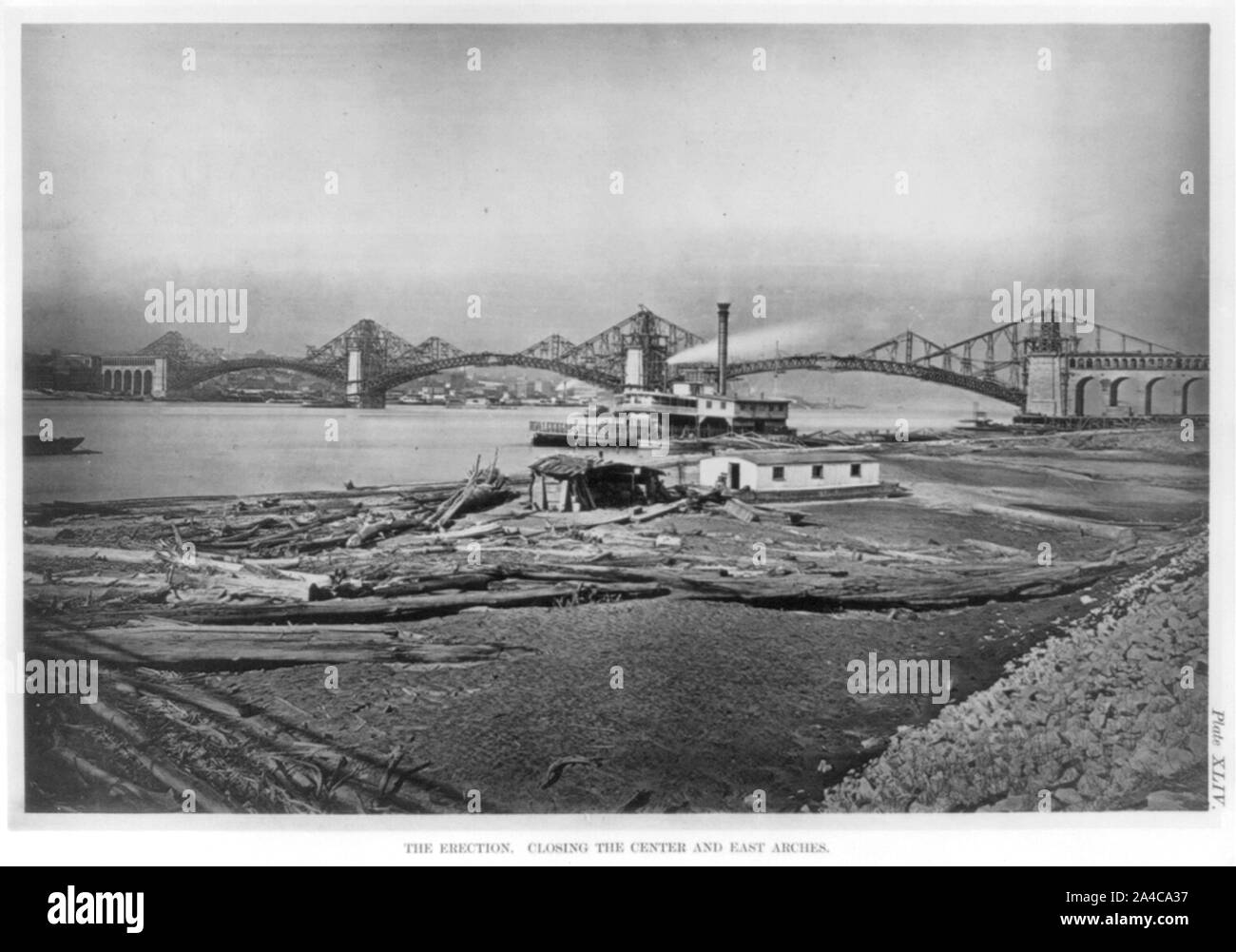 The St. Louis Bridge: The erection. Closing the center and east arches ...