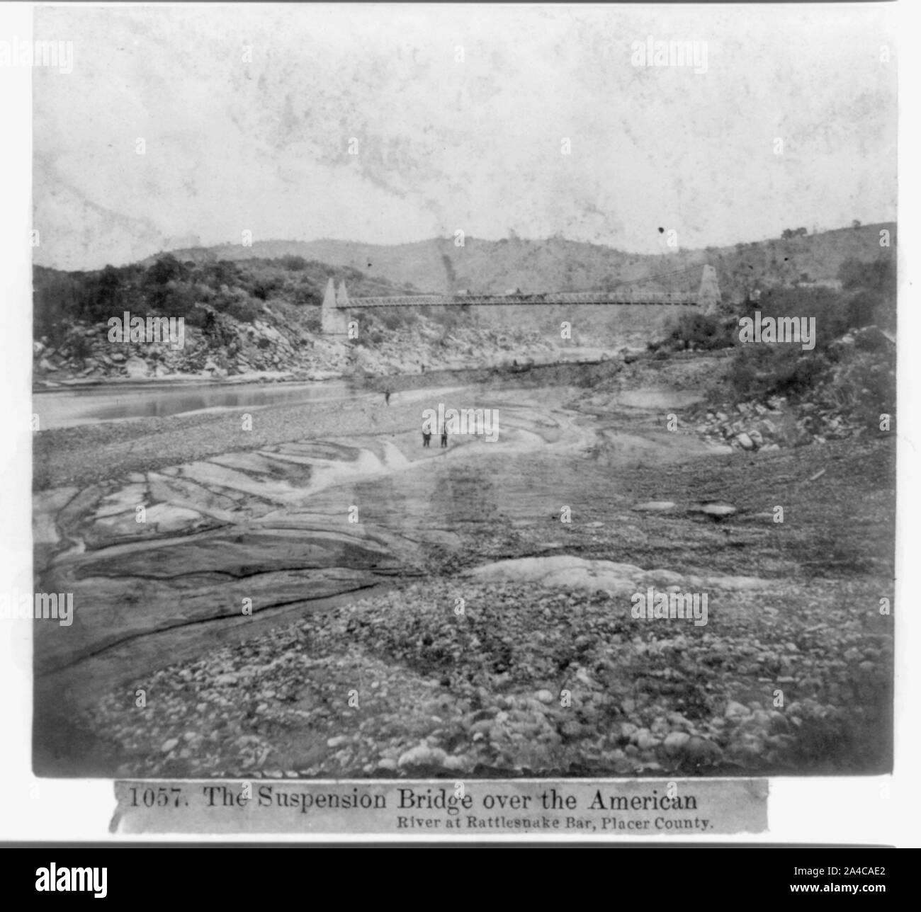 The Suspension Bridge over the American River at Rattlesnake Bar ...