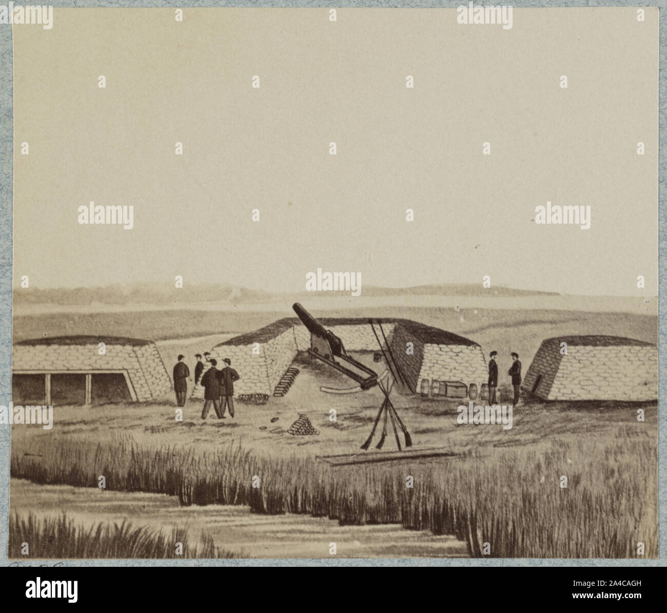 The Swamp Angel Battery from drawing Stock Photo - Alamy