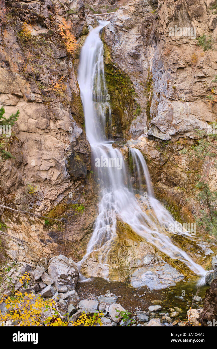 In Fintry Provincial Park, in the Okanagan Valley, water falls over the ...