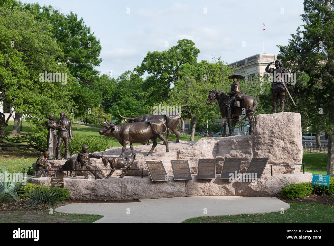 The Tejano Monument on the grounds of the Texas State Capitol in Austin ...