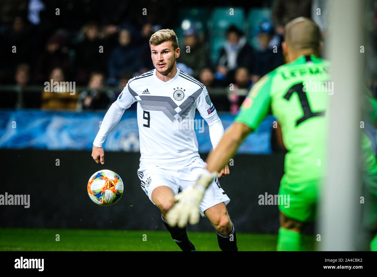 Tallinn, Estonia. 13th Oct, 2019. Timo Werner (9) of Germany in action ...