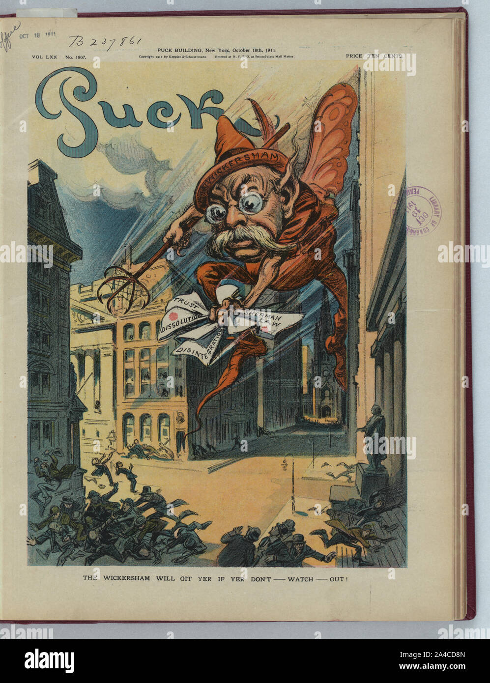 The Wickersham will git yer if yer don't -- watch -- out! Stock Photo ...