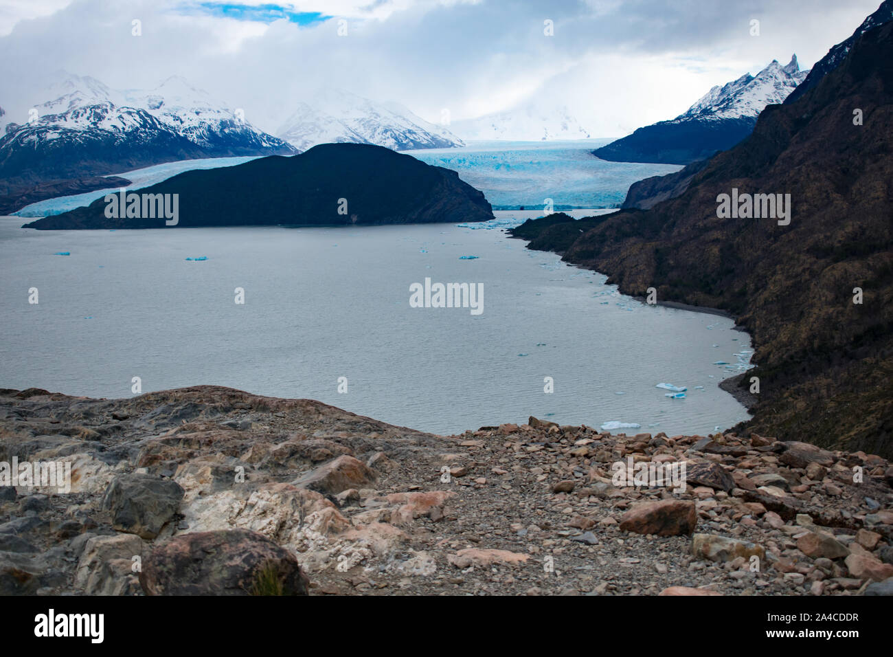 Grey Lake and Grey Glacier in Torres del Paine National Park, Chile ...