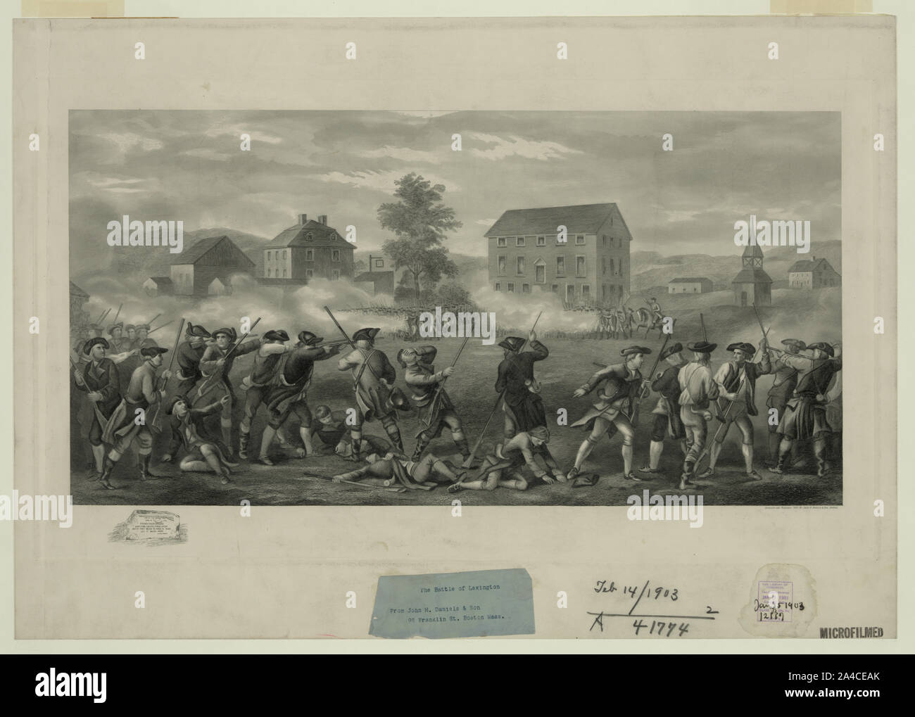 The battle of Lexington Stock Photo - Alamy