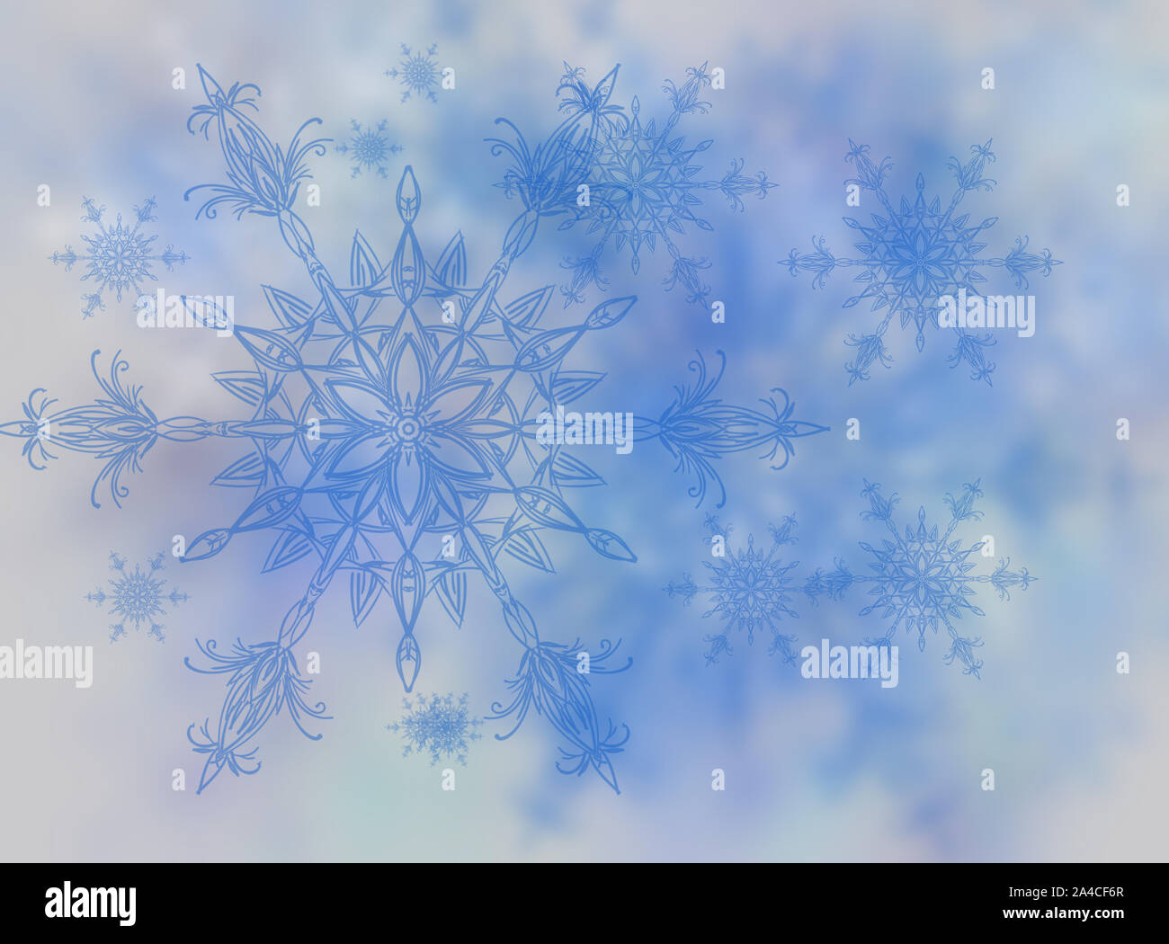 Abstract High resolution blue snowflakes background Stock Photo - Alamy