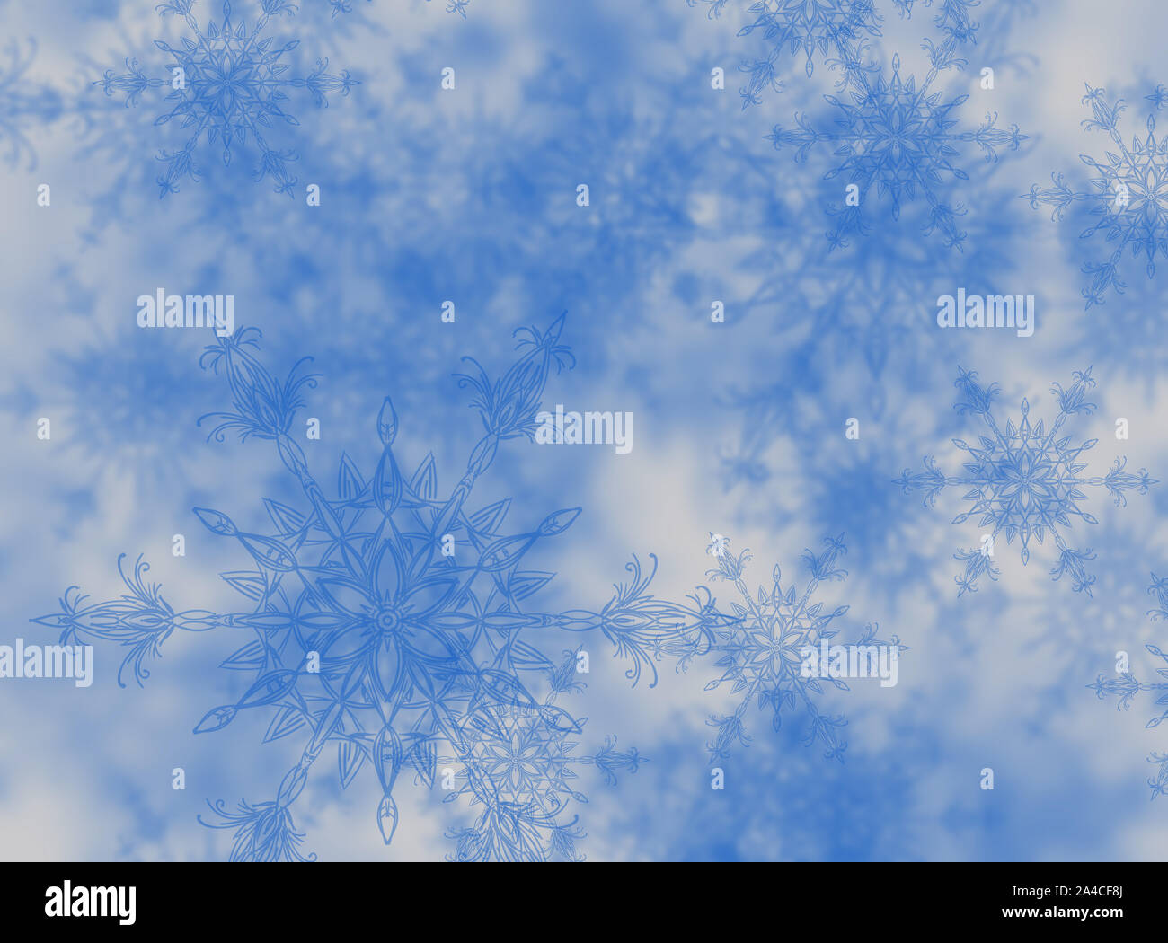 Abstract High resolution blue snowflakes background Stock Photo - Alamy