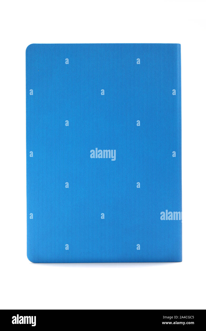 Blue diary isolated on white background Stock Photo - Alamy