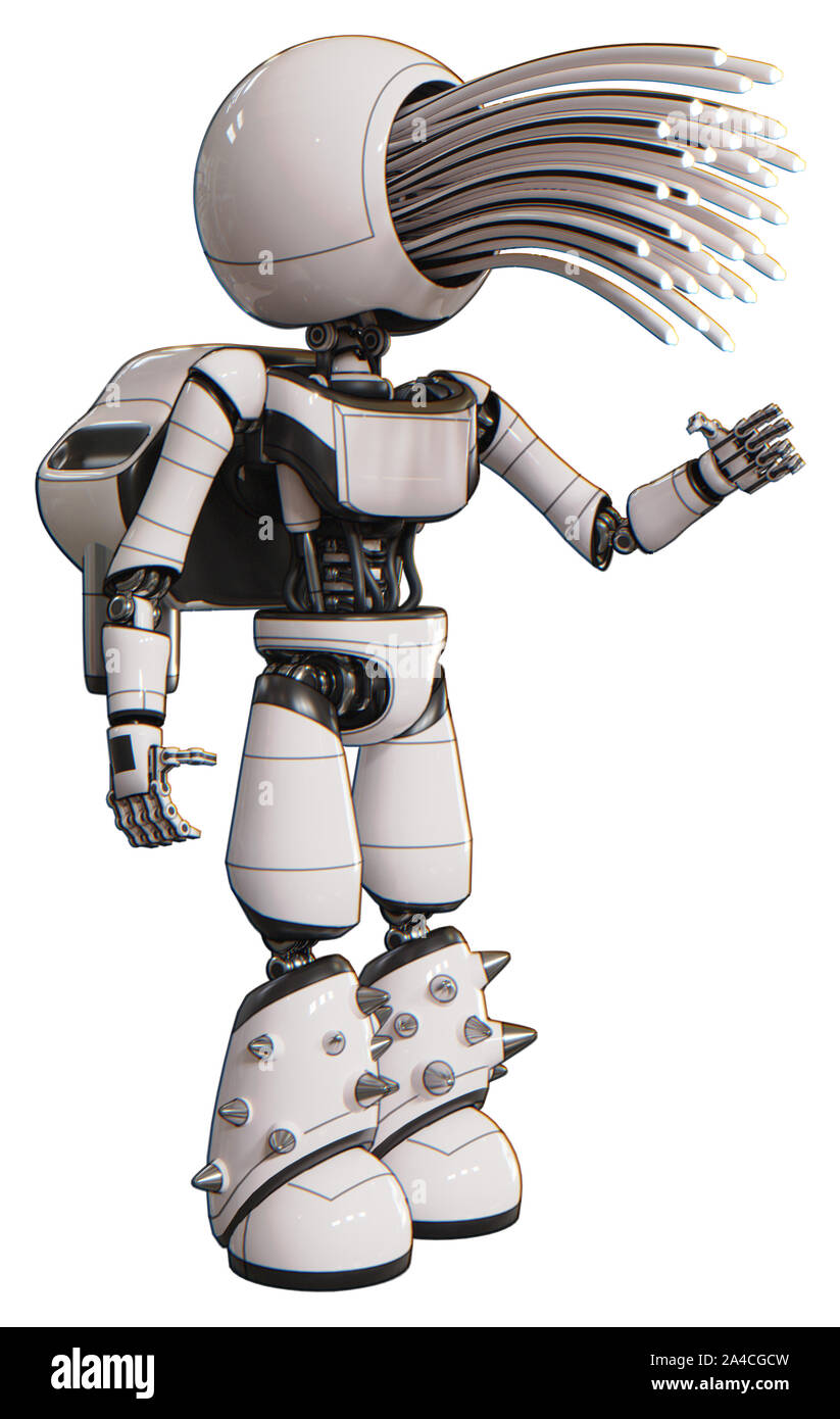 Droid containing elements: round fiber optic connectors head, light ...