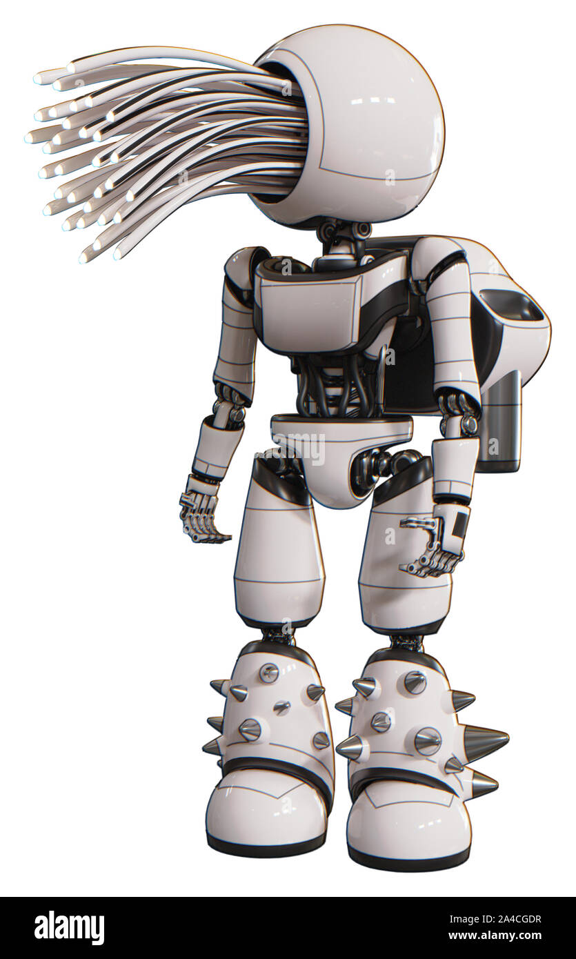 Droid containing elements: round fiber optic connectors head, light ...