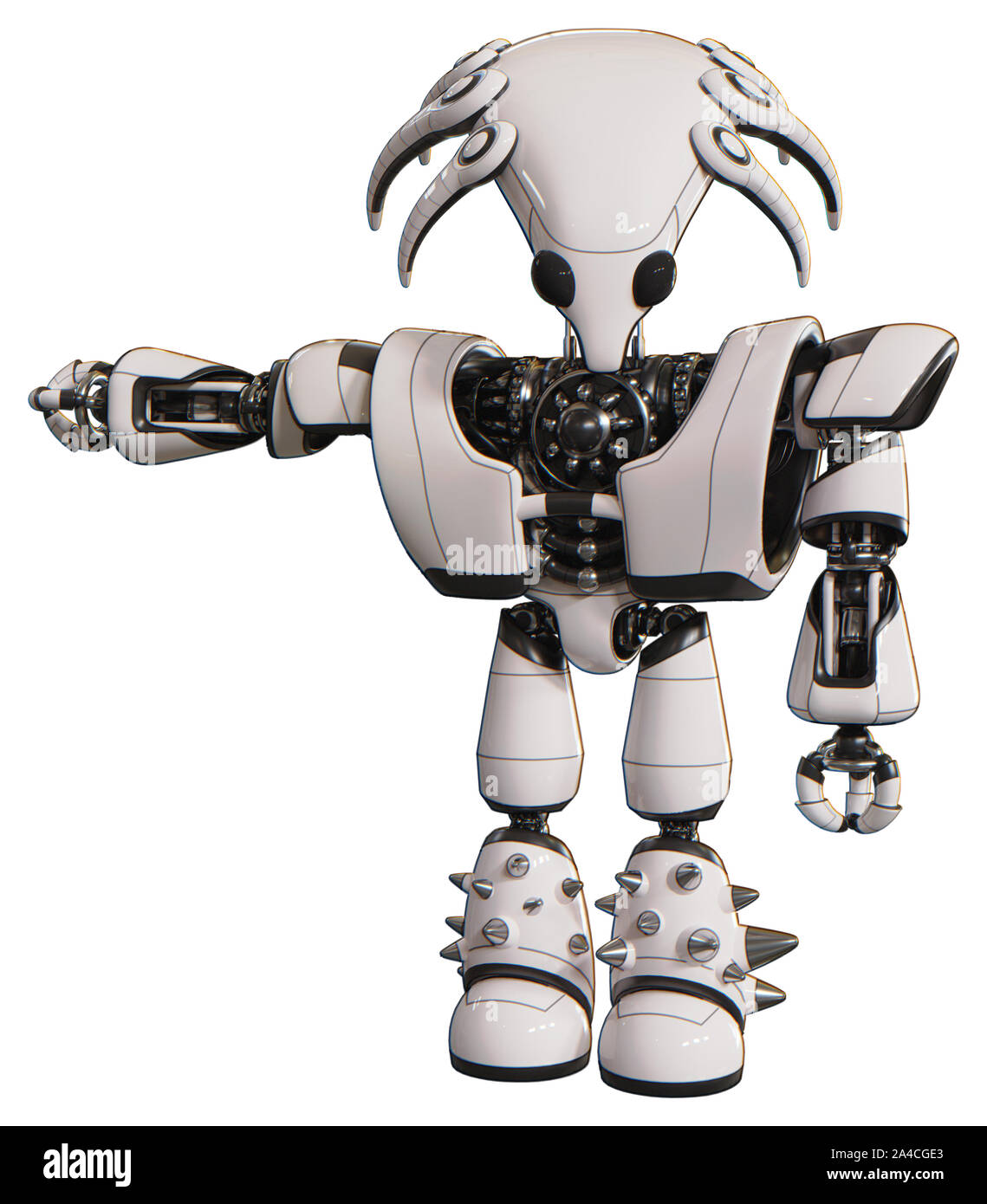 Automaton containing elements: flat elongated skull head, heavy upper ...