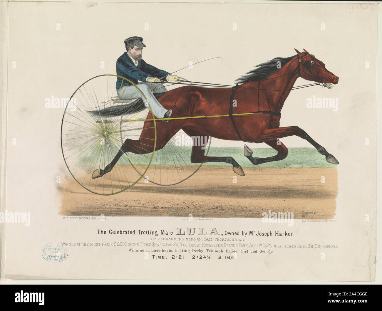 The celebrated trotting mare Lula, owned by Mr. Joseph Harker: By ...