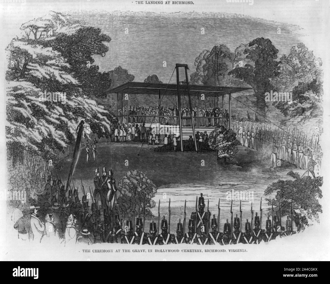 The ceremony at the grave, in Hollywood Cemetery, Richmond, Virginia ...