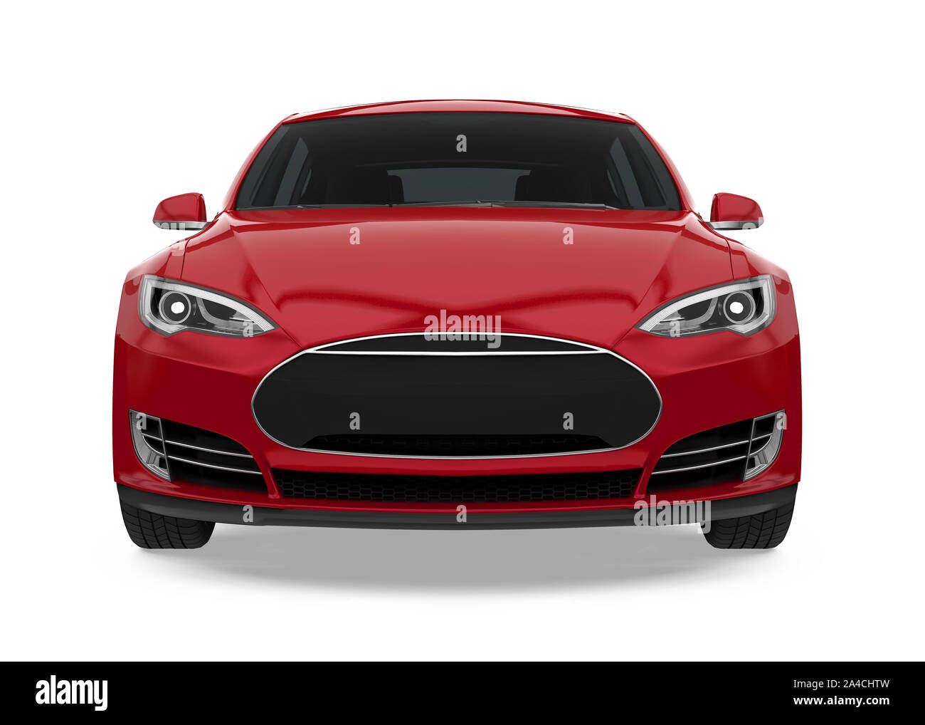 Red Sedan Car Isolated Stock Photo - Alamy