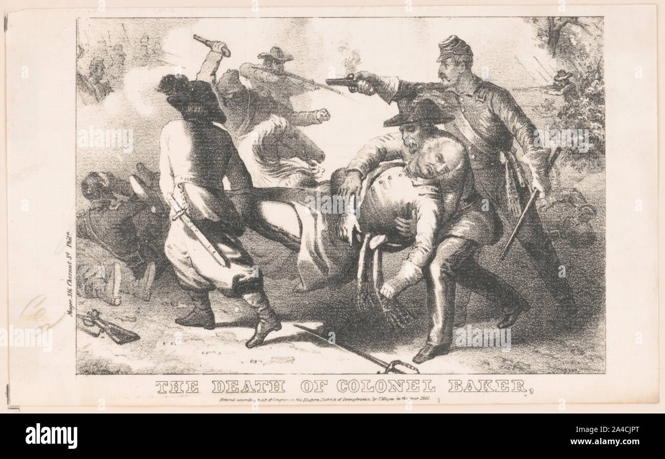 The death of Colonel Baker Stock Photo - Alamy