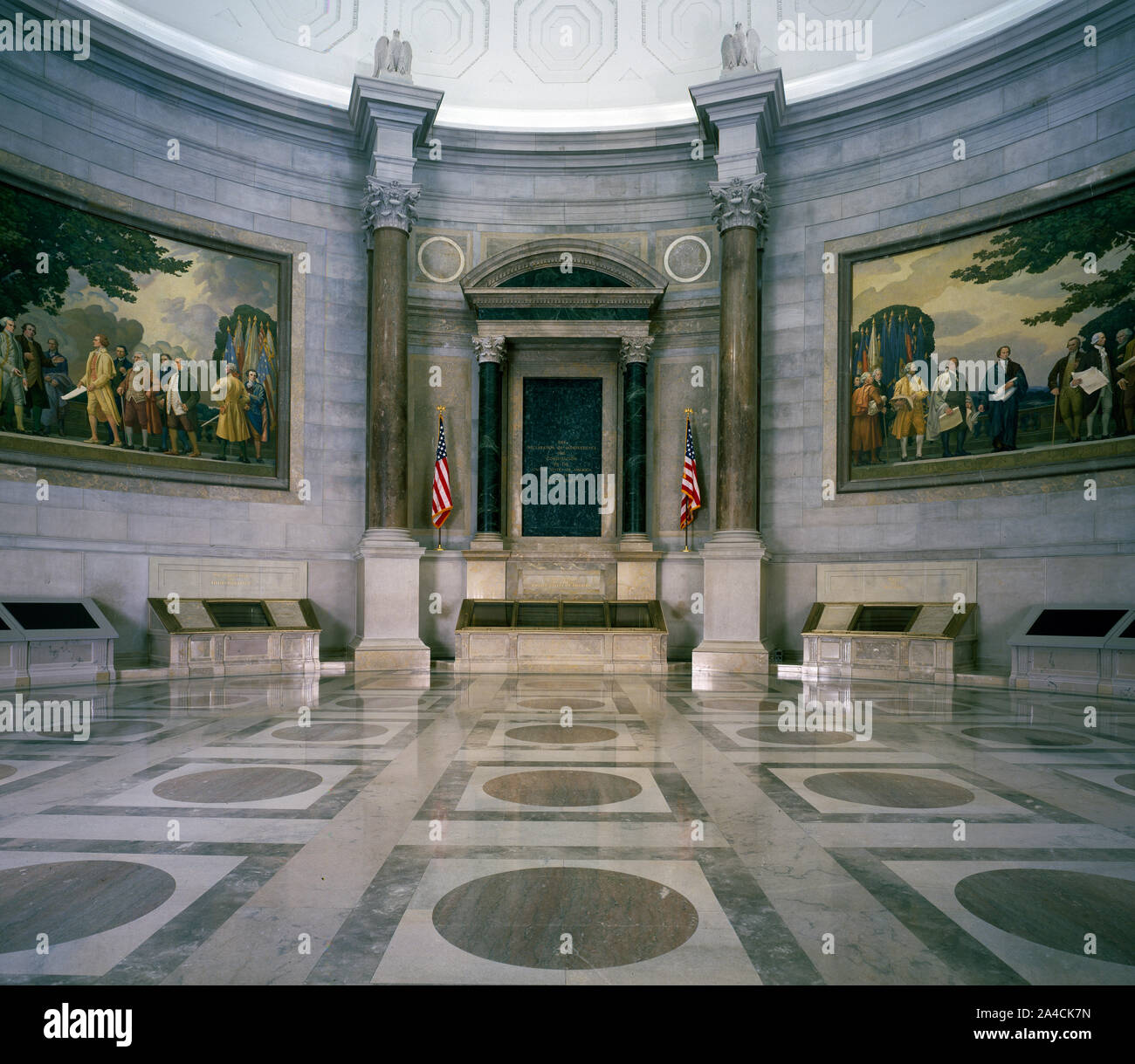 The dimly lit hall at the National Archive where the Charters of ...