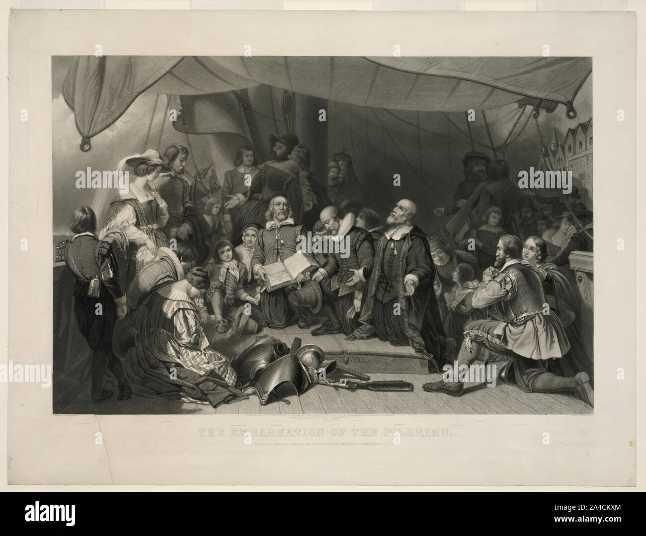 The embarkation of the Pilgrims Stock Photo - Alamy