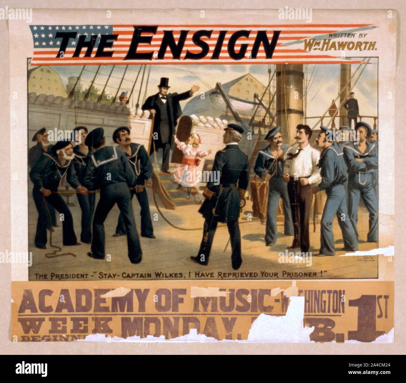 The ensign written by Wm. Haworth Stock Photo - Alamy