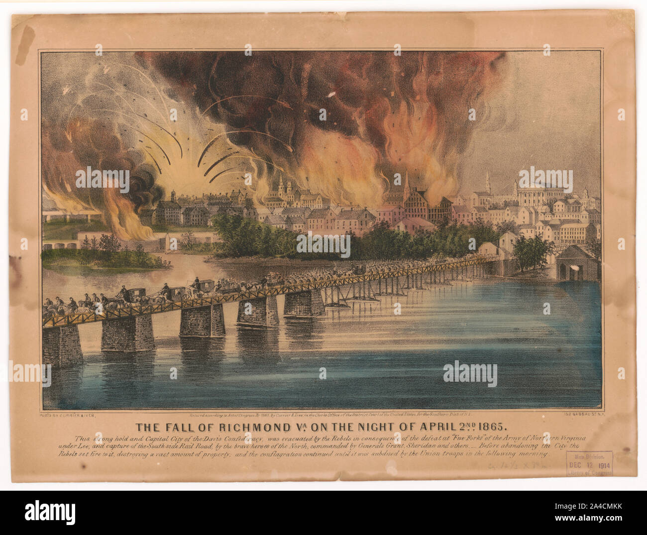 The fall of Richmond Va. on the night of April 2nd Stock Photo - Alamy