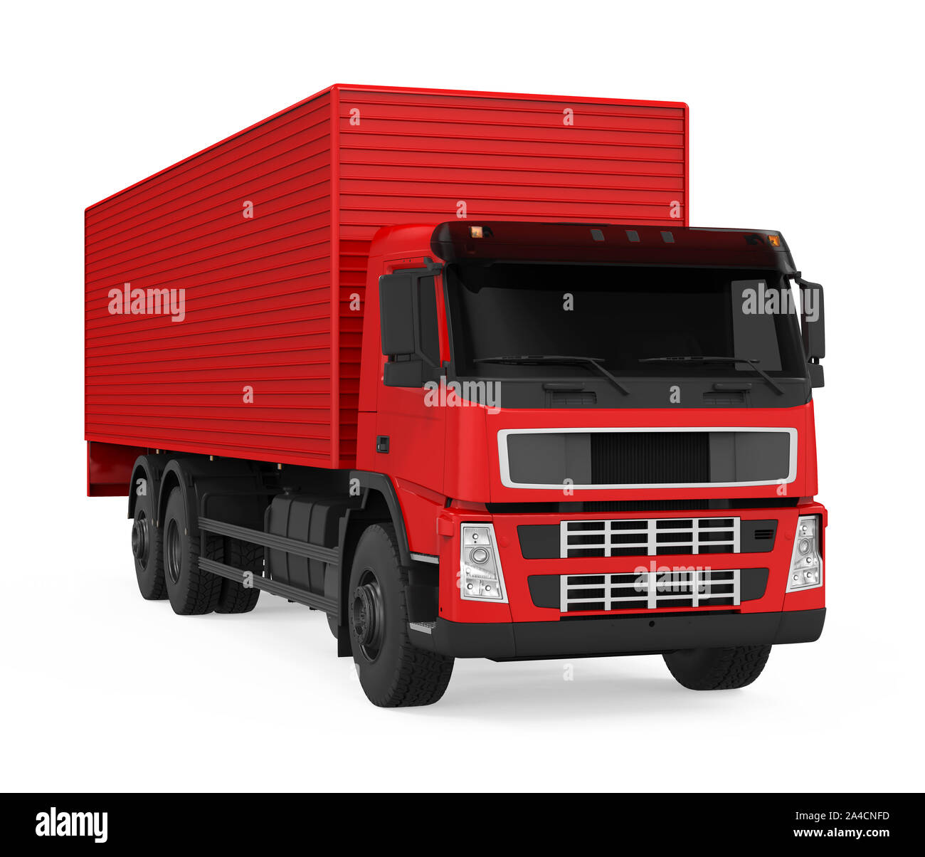 Red Delivery Truck Isolated Stock Photo - Alamy