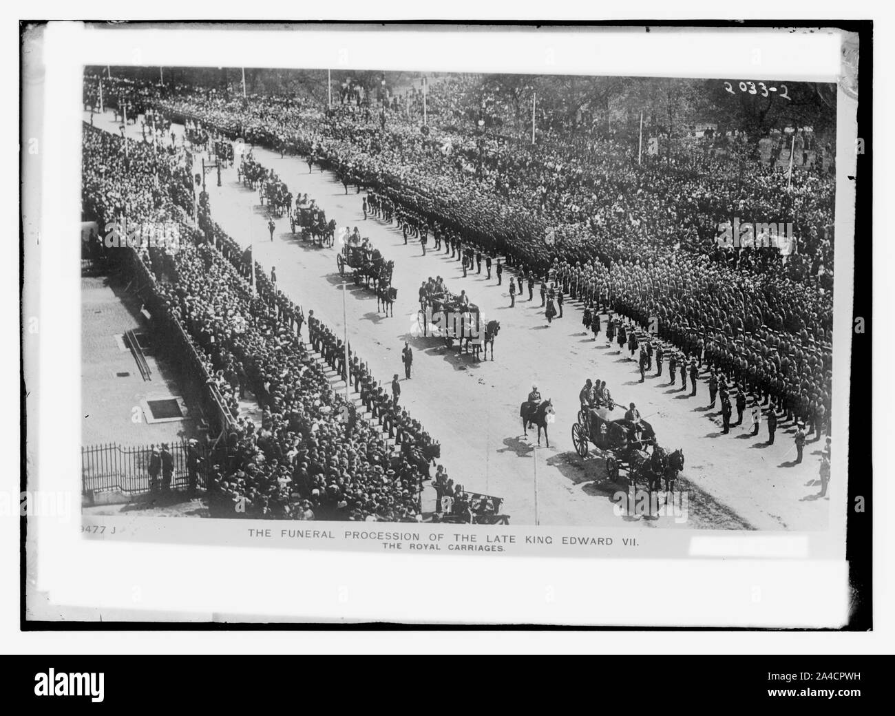 The funeral procession of the Late King Edward VII. the royal carriages ...