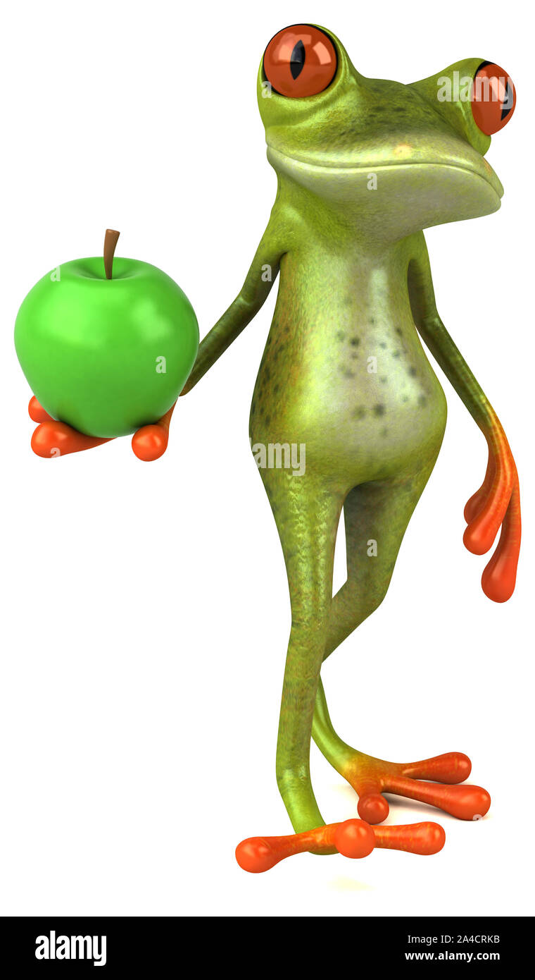 Fun frog - 3D Illustration Stock Photo - Alamy