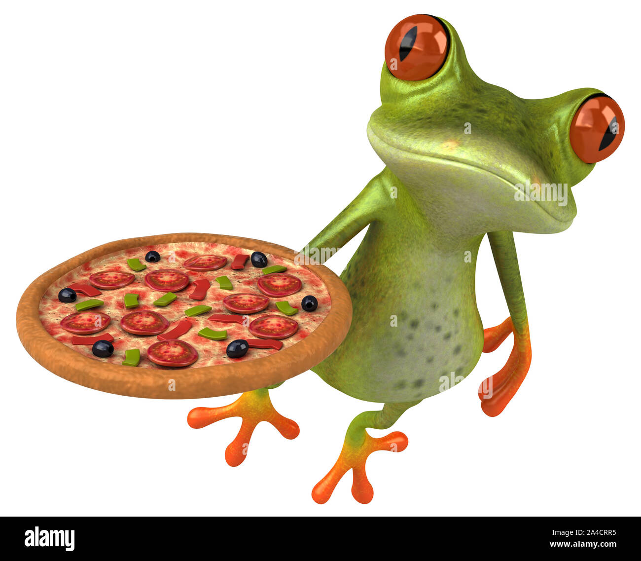 Fun frog - 3D Illustration Stock Photo - Alamy