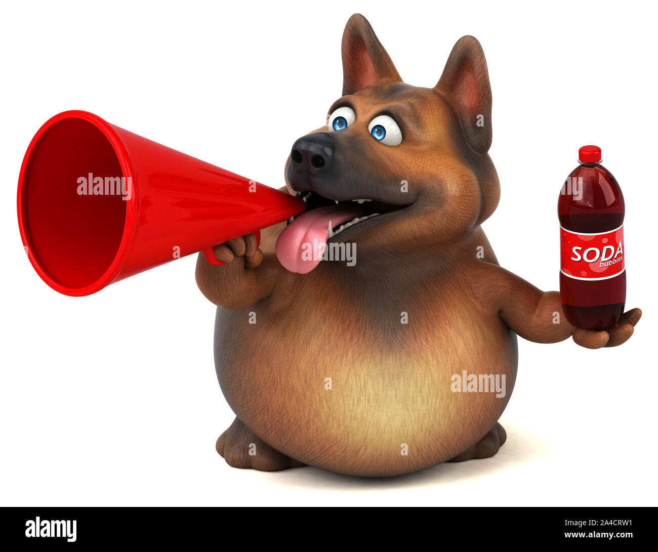Fun german shepherd dog - 3D Illustration Stock Photo - Alamy