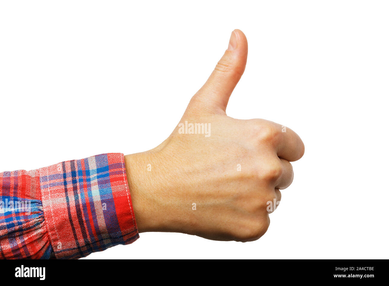 Hand with gesture all is well isolated on a white background. Thumb up ...