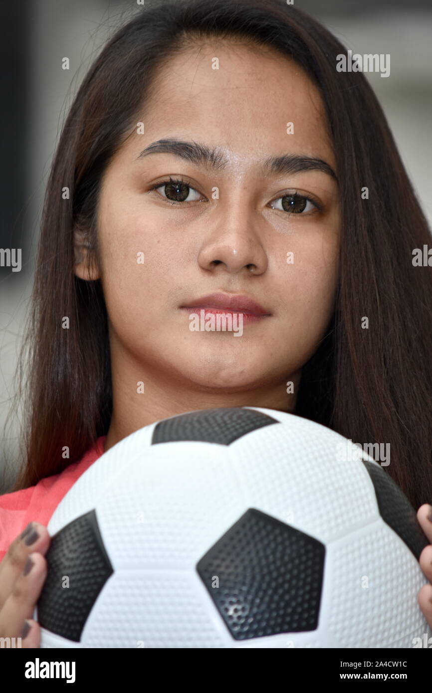Cute Fit Female Soccer Player Stock Photo - Alamy