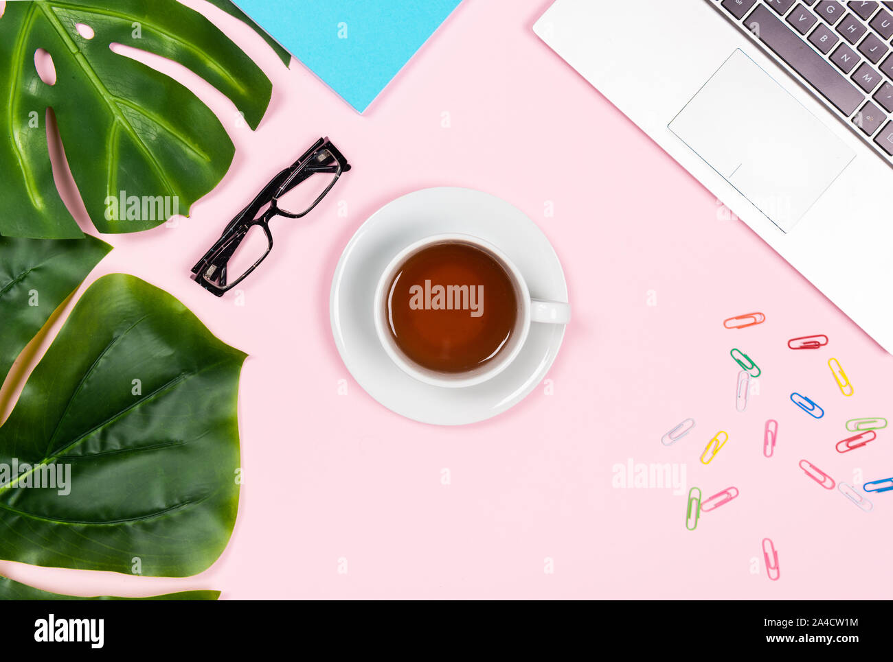 Office Table Notepad Computer Tea High Resolution Stock Photography and ...